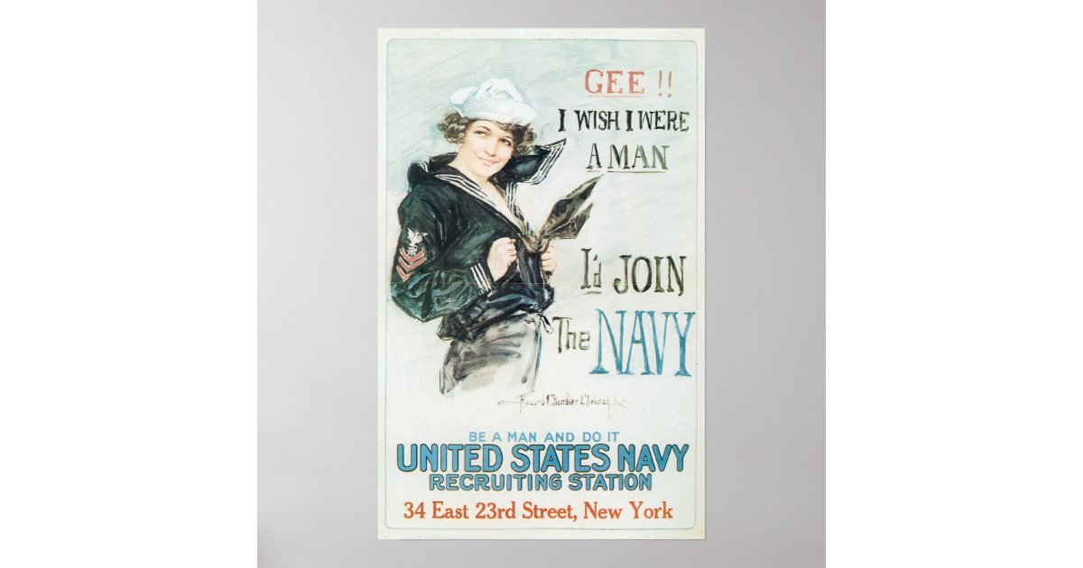 I'd Join the Navy Poster | Zazzle
