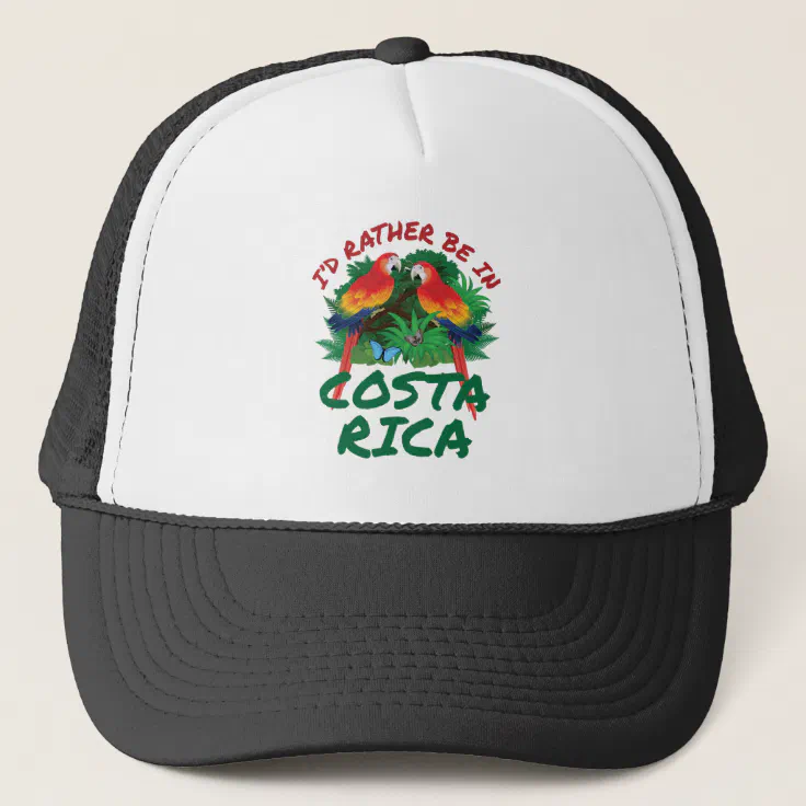 I'd Rather Be in Costa Rica Vacation Souvenir Trucker Hat | Zazzle