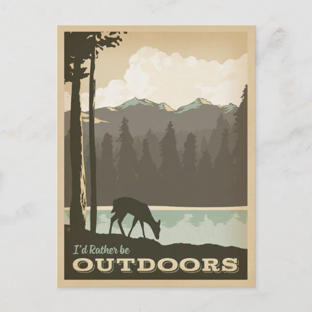 I'd Rather be Outdoors Postcard | Zazzle