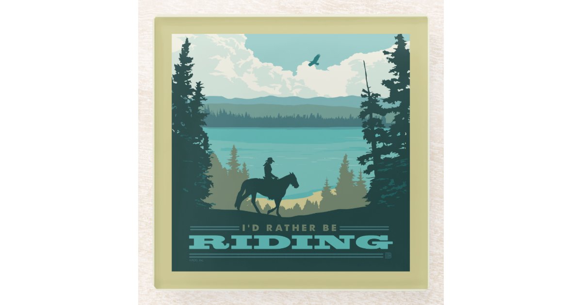 I'd Rather Be Riding Glass Coaster | Zazzle
