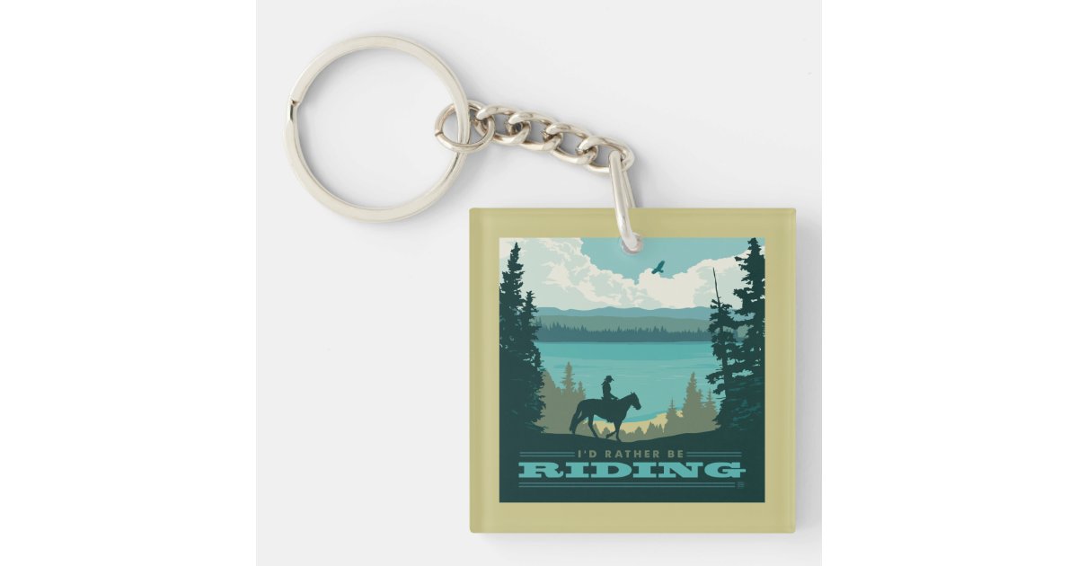 I'd Rather Be Riding Keychain | Zazzle