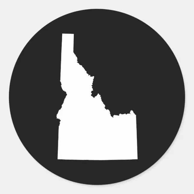Idaho in White Classic Round Sticker | Zazzle