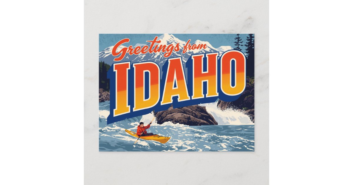 Idaho Kayak White Water Postcard | Zazzle