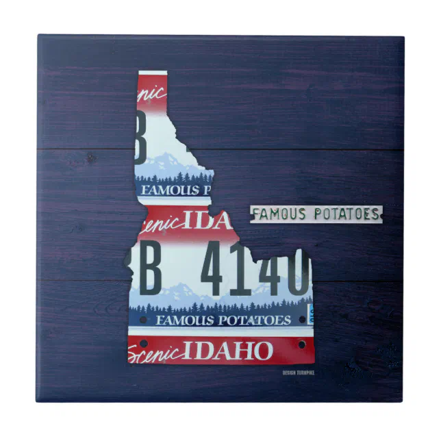 Idaho License Plate Map Ceramic Tile | Zazzle