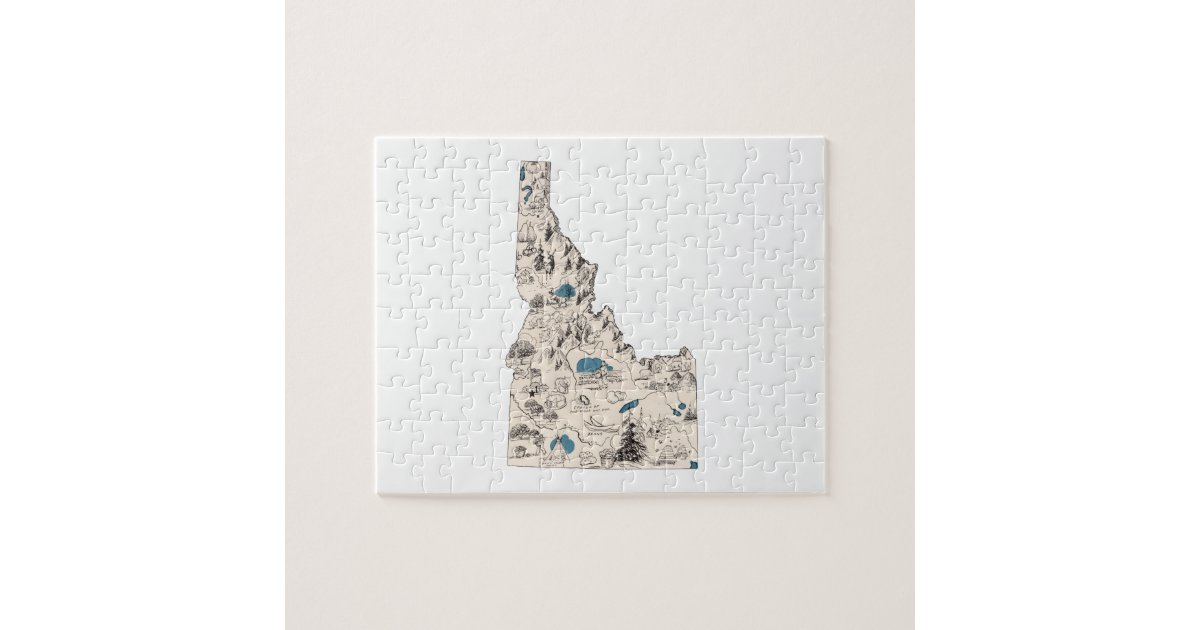Idaho Shaped Vintage Picture Map Jigsaw Puzzle | Zazzle
