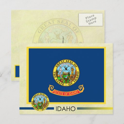 Idaho State Flag and Seal Postcard | Zazzle