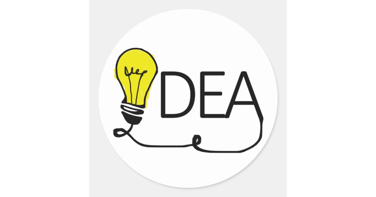 Idea Lightbulb, Light-bulb Classic Round Sticker | Zazzle
