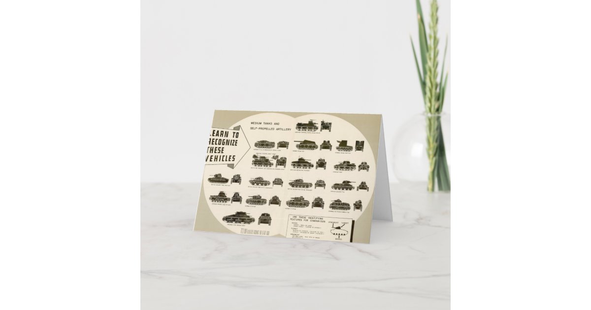 Identification Chart WWII Medium Tanks Card | Zazzle