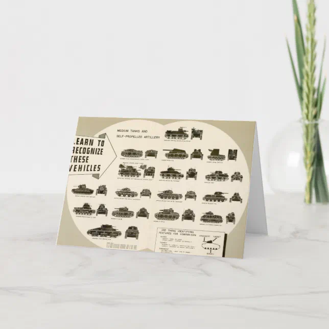 Identification Chart WWII Medium Tanks Card | Zazzle