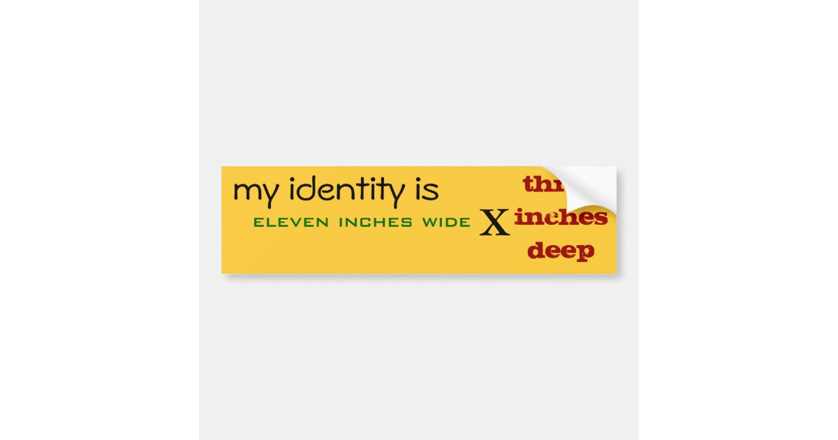 identity bumper sticker | Zazzle
