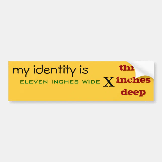 identity bumper sticker | Zazzle