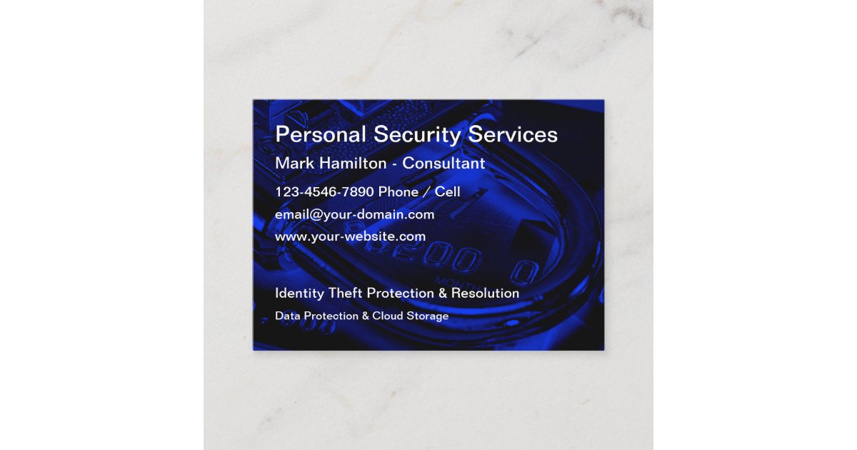 Identity Theft & Data Security Services Business Card | Zazzle