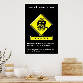 Identity Theft Security Awareness Poster | Zazzle