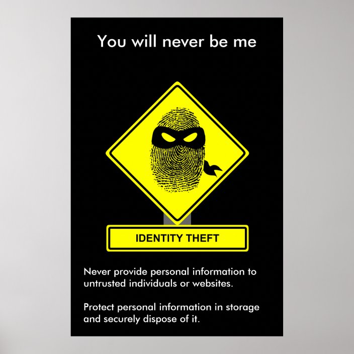 Identity Theft Security Awareness Poster | Zazzle