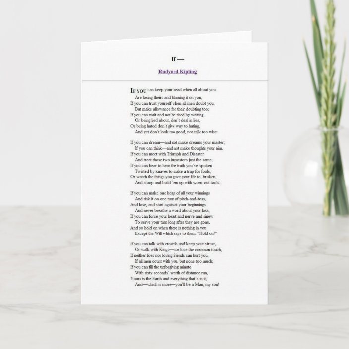 If_by_Rudyard_Kipling.JPG Card | Zazzle.com