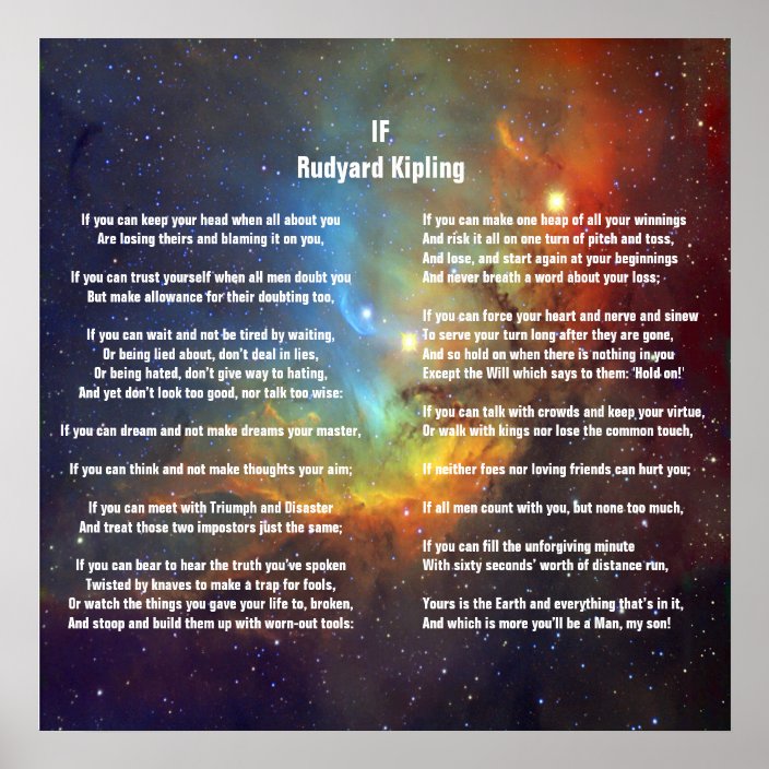 If by Rudyard Kipling Poster | Zazzle.com