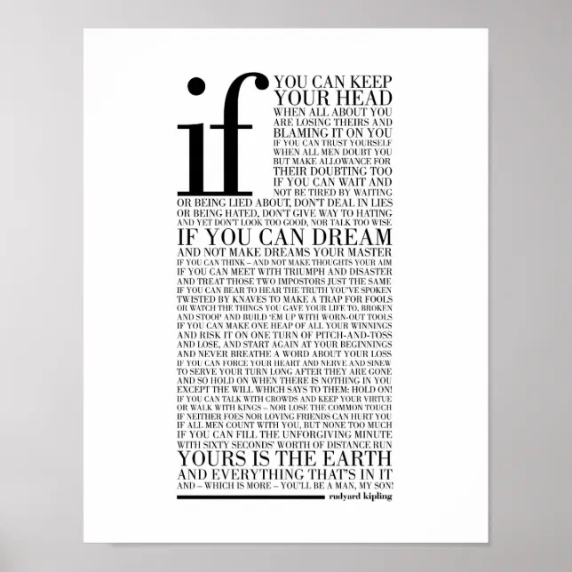 If by Rudyard Kipling Poster | Zazzle