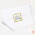 If Found Please Call Phone Number White and Gold Square Sticker | Zazzle