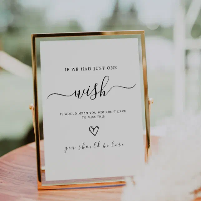If I had One Wish Sign, Wish you were Here Sign, Invitation | Zazzle