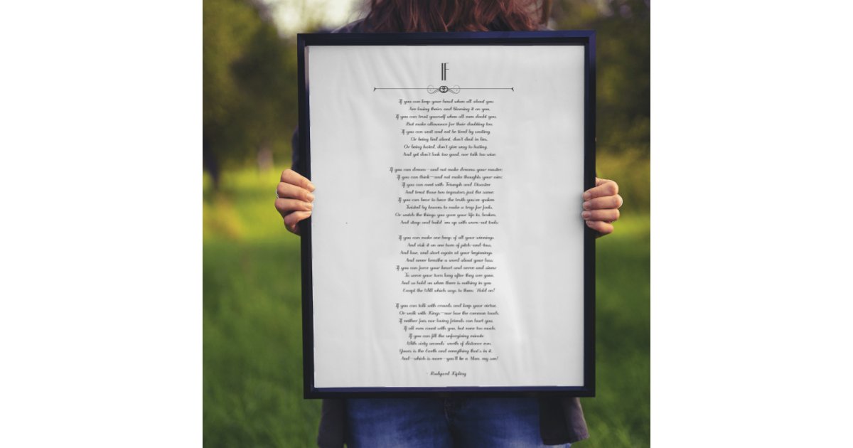 IF Kipling Poem Poster | Zazzle
