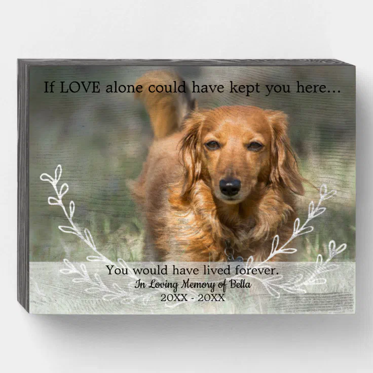If Love Alone CUSTOM Pet Memorial Photo Keepsake Wooden Box Sign | Zazzle