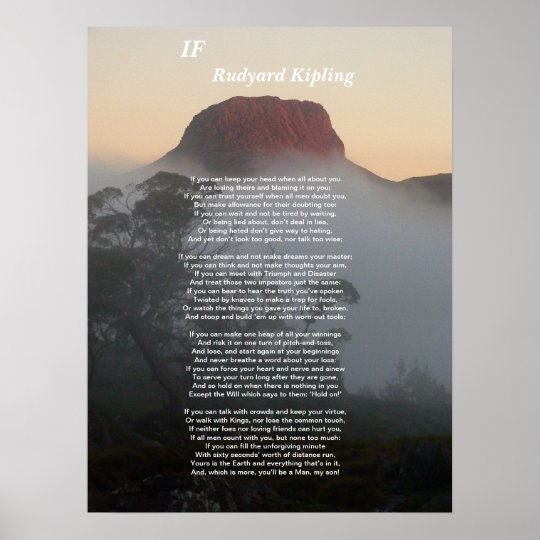 If - Rudyard Kipling Poster | Zazzle.com