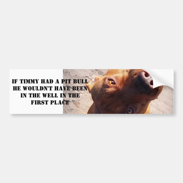 If Timmy had a pit bull Bumper Sticker | Zazzle