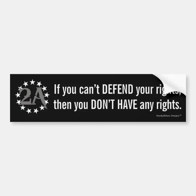 If You Can't Defend Your Rights 2nd Admendment 2A Bumper Sticker | Zazzle
