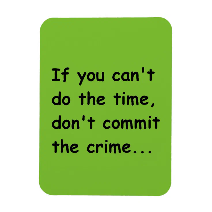 IF YOU CANT DO THE TIME DONT COMMIT THE CRIME WISE MAGNET | Zazzle