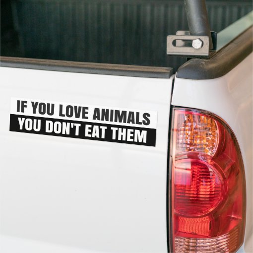 IF YOU LOVE ANIMALS... Bumper Sticker | Zazzle