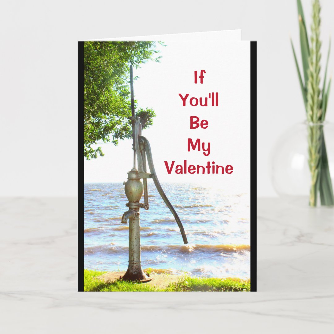 If You'll Be My Valentine I'll Be So Pumped! Holiday Card | Zazzle
