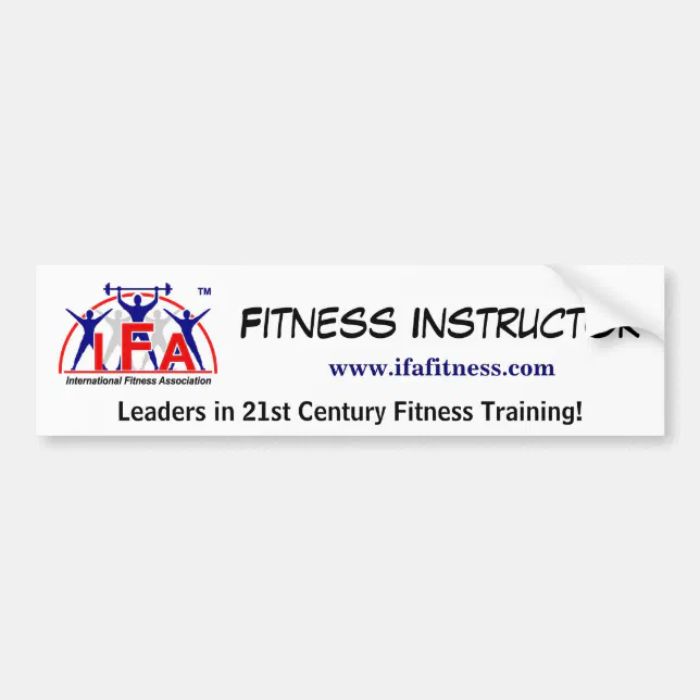 IFA Fitness Instructor Bumper Sticker | Zazzle