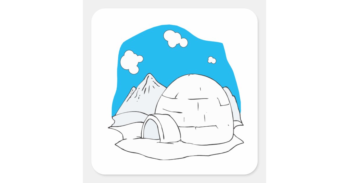 Igloo 2 square sticker | Zazzle