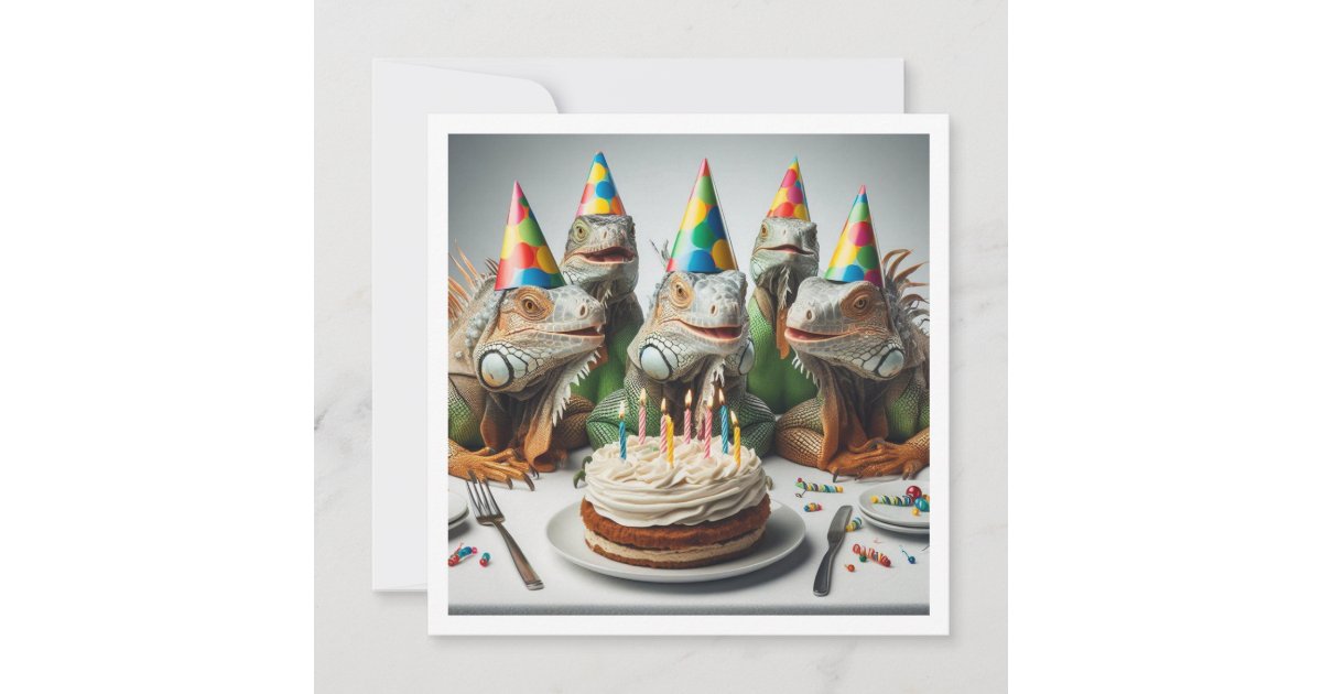 Iguana party animals, reptile birthday invitation | Zazzle