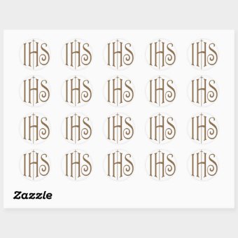 IHS CLASSIC ROUND STICKER | Zazzle