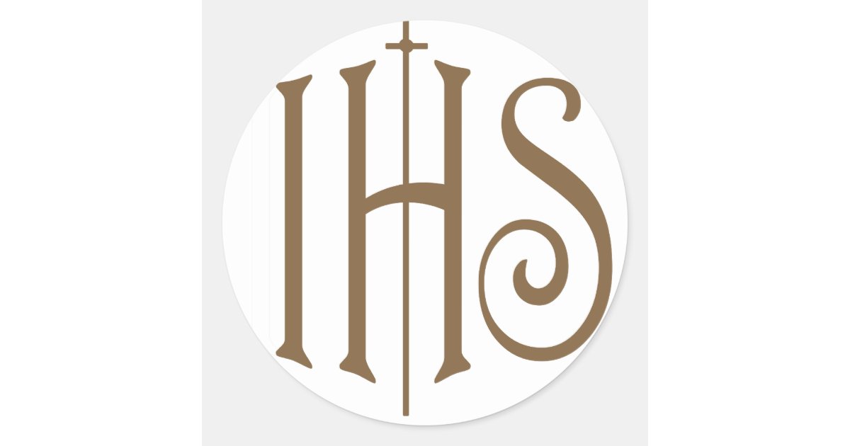 IHS CLASSIC ROUND STICKER | Zazzle