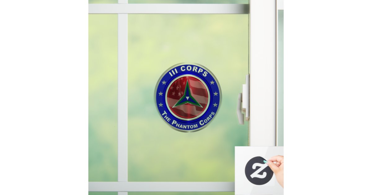 III Corps Phantom Corps Window Cling | Zazzle