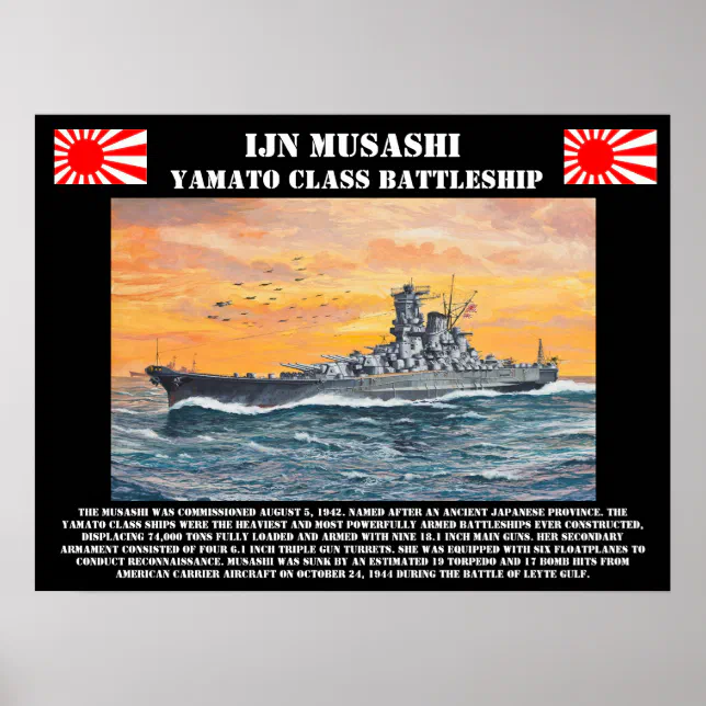 IJN Battleship Musashi Poster | Zazzle