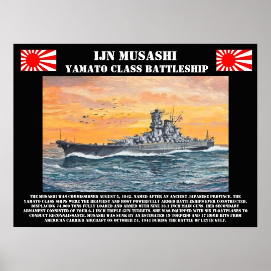 IJN Battleship Musashi Poster | Zazzle.com