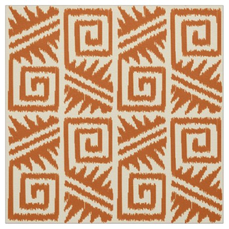 Orange Aztec Pattern Fabric | Zazzle