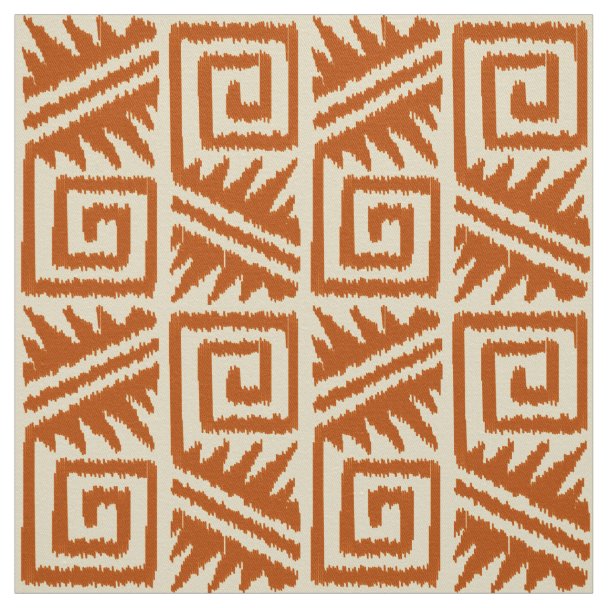 Orange Aztec Pattern Fabric | Zazzle