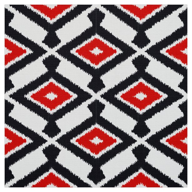 Red Black White Fabric | Zazzle