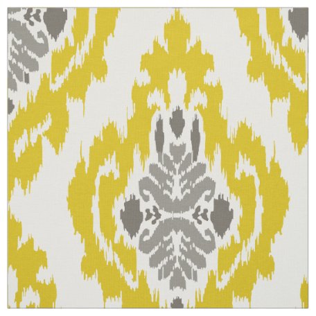 Yellow Ikat Pattern Fabric | Zazzle.com