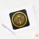 Ikko Ikki Mon Japanese clan faux gold on black Square Sticker | Zazzle