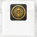 Ikko Ikki Mon Japanese clan faux gold on black Square Sticker | Zazzle