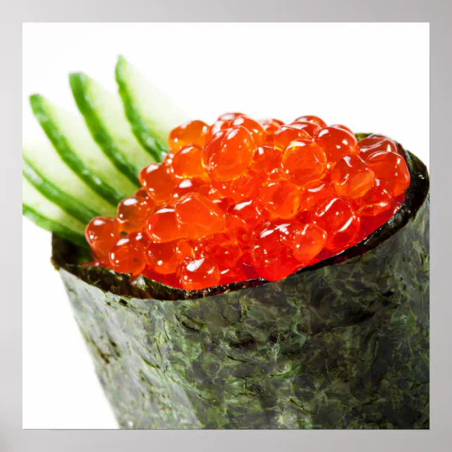 Ikura (Salmon Roe) Gunkan Maki Sushi Poster | Zazzle