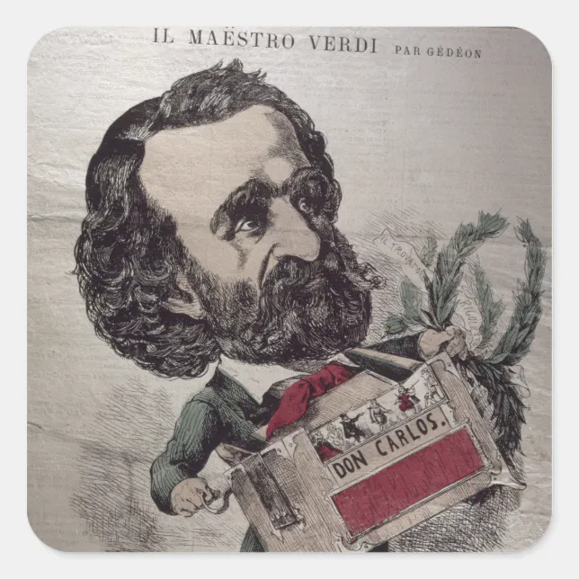 Il Maestro', caricature of the Italian Square Sticker | Zazzle