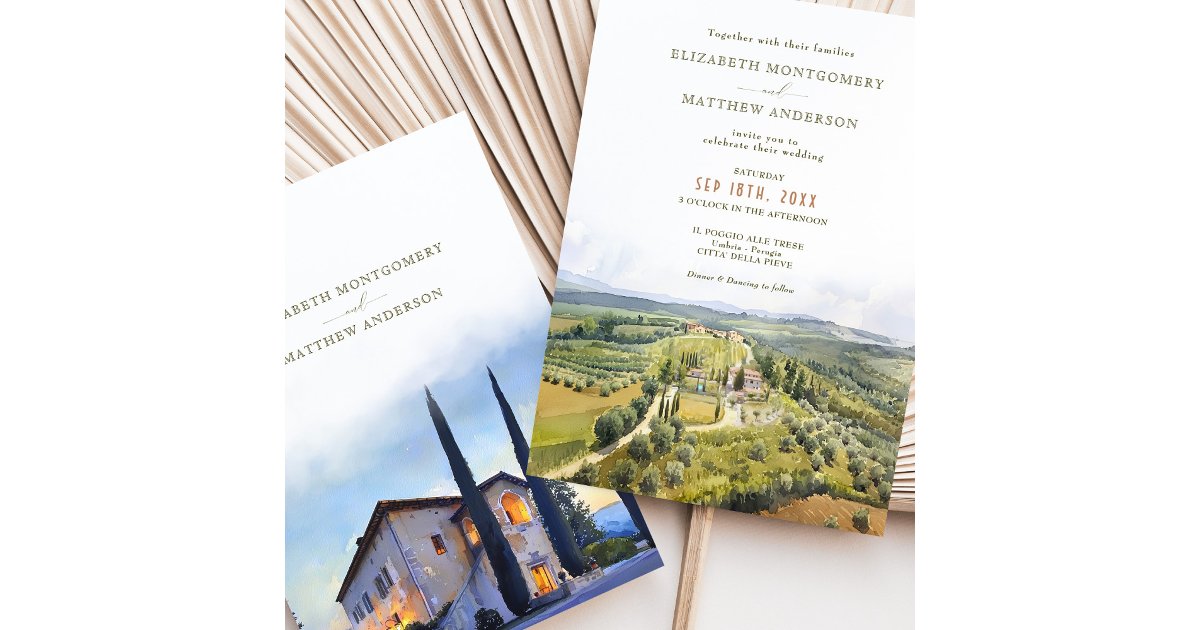 Il Poggio Alle Trese Italy Destination Wedding Invitation | Zazzle