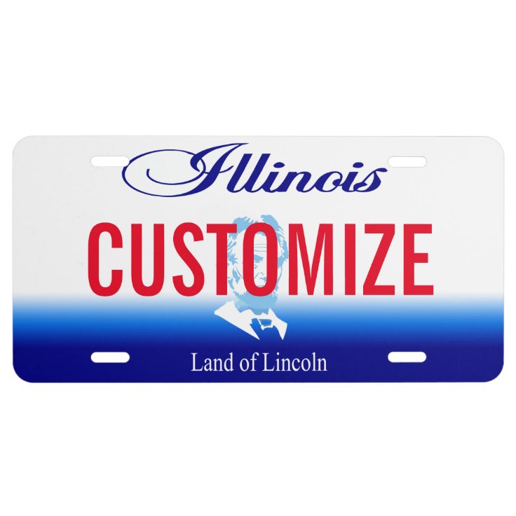 Illinois Custom License Plate | Zazzle