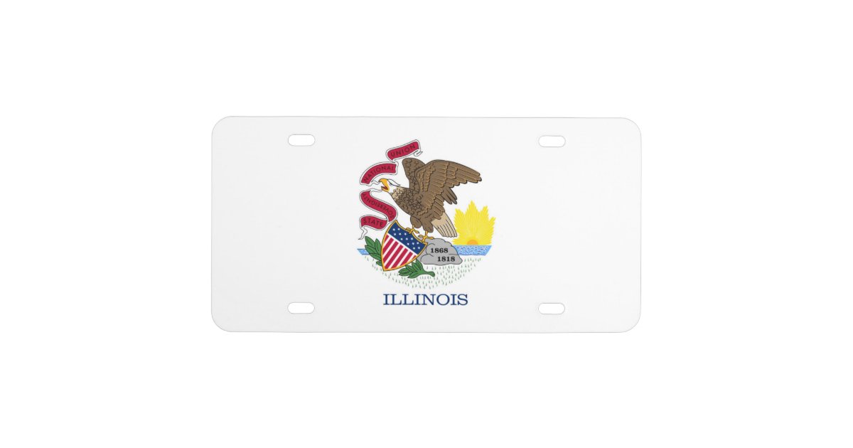 Illinois Flag License Plate | Zazzle